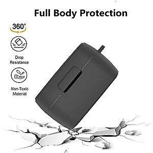 Ankersaila Soft Silicone Case Compatible with Skull Candy Jib True, Portable Scratch Shock Resistant Protective Case Cover (Black)