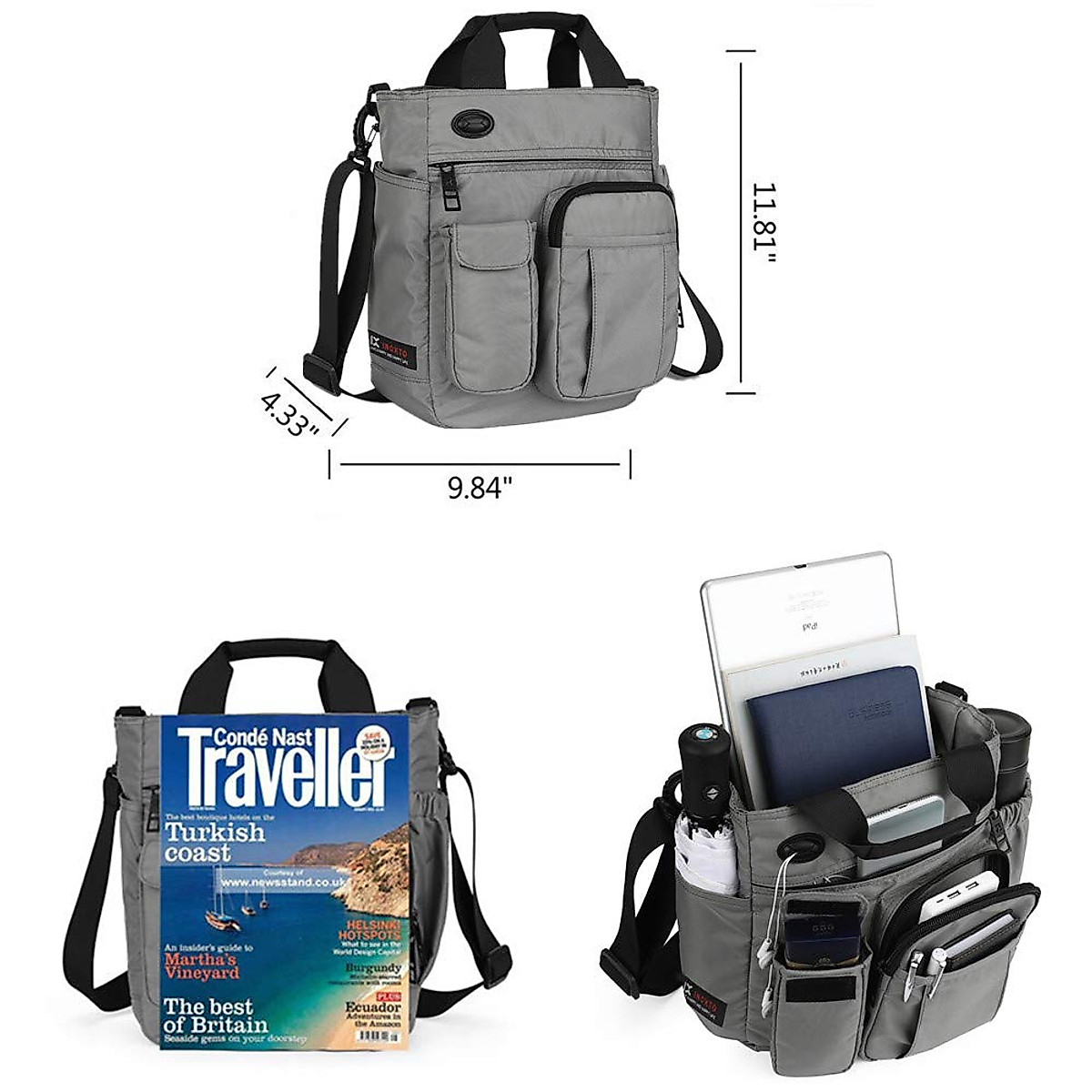 AlwaySky Crossbody Messenger Bag Business Sport Travel Multifunctional Shoulder Bag Laptop Bag Men Women