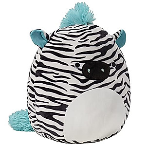 Squishmallows Original 12-Inch Zeke Zebra with Blue Mane - Medium-Sized Ultrasoft Official Jazwares Plush