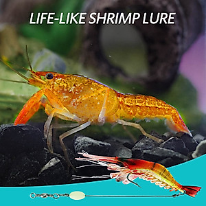 10PCS Saltwater Fishing Lures Shrimp Baits Set, Premium Soft Shrimp Fishing Tackle with Luminous Sharp Hooks, for Freshwater and Saltwater - Syosisny