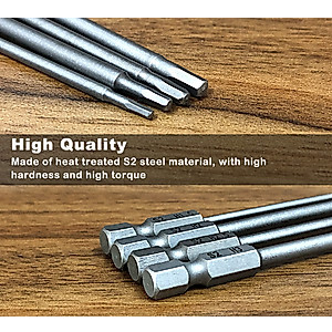 HOPLEX RC Hex Bit Set Hex Head Allen Wrench Drill Bit Set 1.5, 2.0, 2.5 & 3.0mm Upgrading of S2 Steel 1/4" Hex Shank 3.9" Long for Screwdrivers Bit Electric Screwgun/Power Drill RC Repair Working