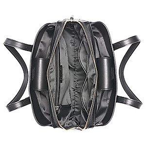 Calvin Klein Millie 2 in 1 Triple Compartment Tote, Black/Silver