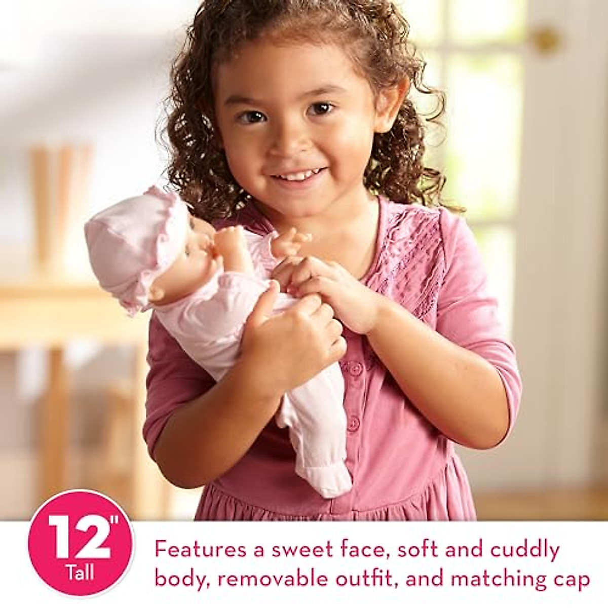 Melissa & Doug Mine to Love Jenna 12" Soft Body Baby Doll With Romper, Hat - Washable Doll Accessories, First For Toddlers 18 Months And Up