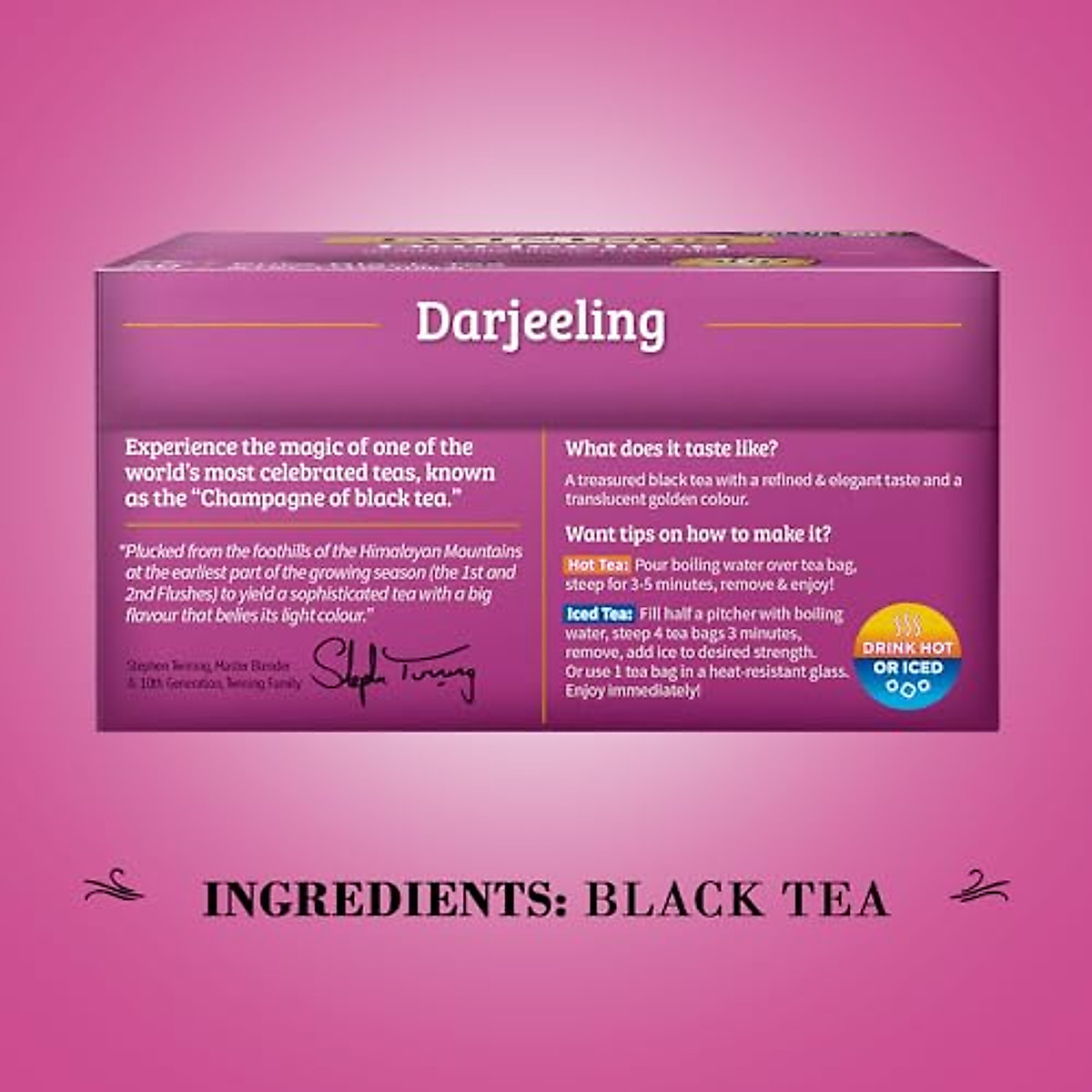 Twinings Darjeeling Tea - A Delicate, Dry Black Tea, Sophisticated Coffee Alternative with Less Caffeine, Individually Wrapped Tea Bags, 50 Count (Pack of 3)