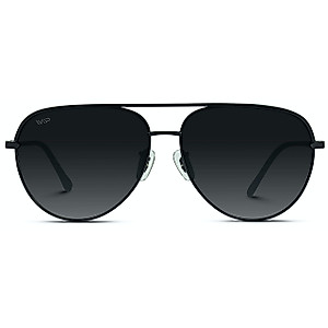 WearMe Pro - Oversized Aviator Sunglasses, Gradient Black - Large UV Protection Lenses