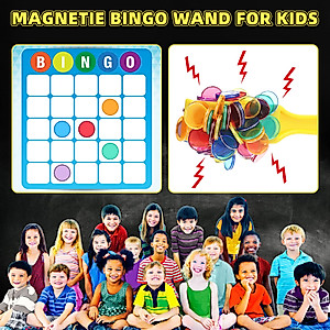 Sratte Magnetic Bingo Chips with Wand Bulk for Bingo Games 3000 Bingo Chips 30 Magnet Wand for Large Group Family Game, Sensory Bins, Counting and Sorting, Science and Educational Activities for Kids