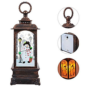 Veemoon Christmas Lanterns Light Lighted Christmas, Fall Snow Globe Lantern, Thanksgiving Candle Light Lamp Snow Globe for Fall Harvest Day Home Fall Decor Gift Xmas Wind Light