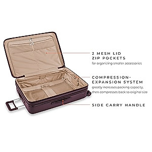 Briggs & Riley Sympatico Hardside Large Spinner Luggage, Plum, 30-Inch Checked