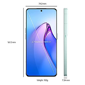 Oppo Reno 8 Pro Dual-Sim 256GB ROM + 8GB RAM (GSM only | No CDMA) Factory Unlocked 5G Smartphone (Glazed Green) - International Version