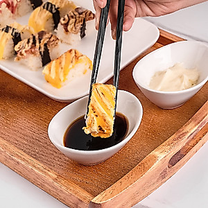 Taeochiy 8 Pack Ceramic Dipping Bowls, 3 Oz Soy Sauce Dish, Gravy Boat Sauce Bowls, Dip Bowl, Sauce Dish for BBQ and Party