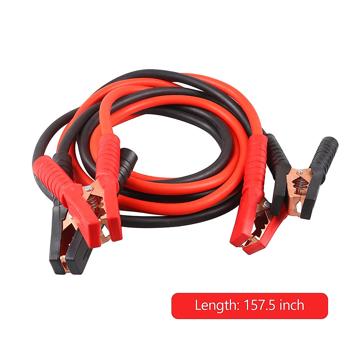 Dewkou 1 PC Jumper Cables for Car Battery 13.1 Feet Jumper Cables, Heavy Duty Automotive Booster Cables for Jump Starting Dead or Weak Batteries with Professional Clamps and Carrying Bag (Black)