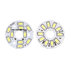uxcell LED Chip Bulb 300mA 5W 10 LEDs 5730 Surface Mounted Devices Module Aluminum Board Pure White Super Bright 35mm Dia 5pcs for Floodlight
