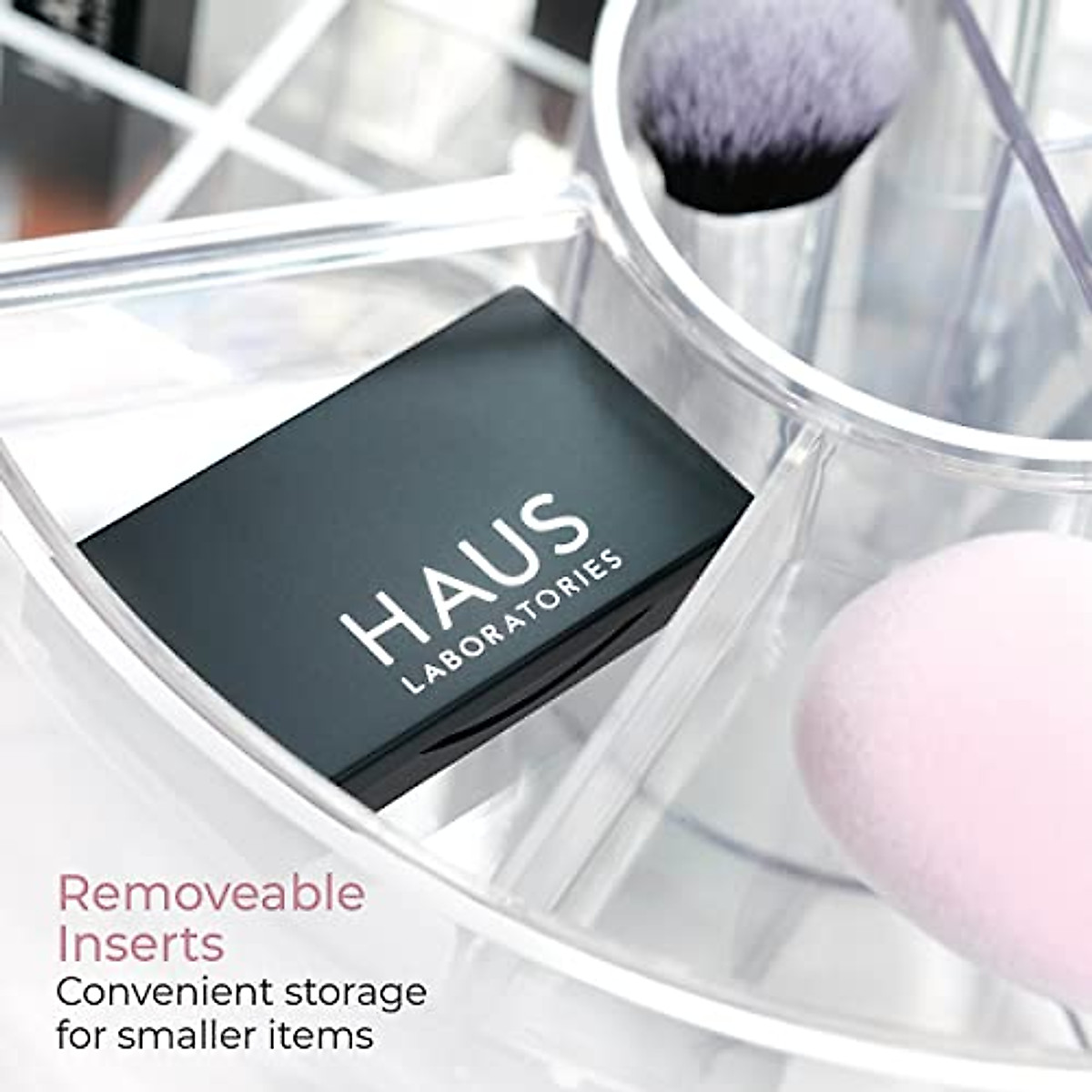 iDesign The Sarah Tanno Collection Lazy Susan Spinning Cosmetic Organizer, Clear 7.7" x 7.7"