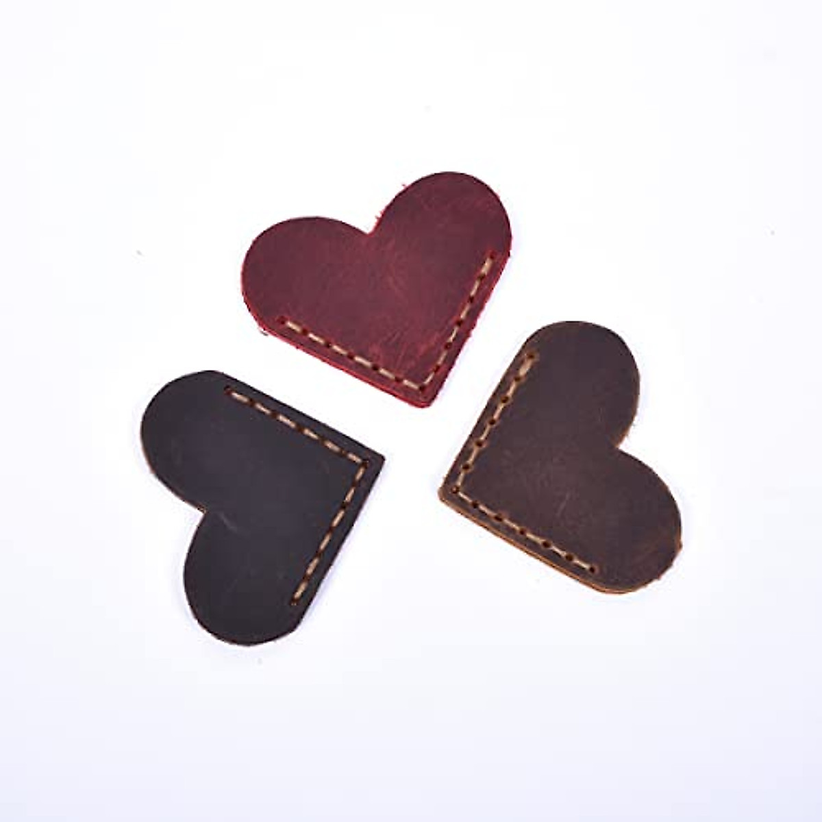 Personalized Premium Leather Heart Bookmarks, Custom Bookmark, Leather Heart Shaped Book Mark, Reader Gift, Gift for him, Gift for her (Red)