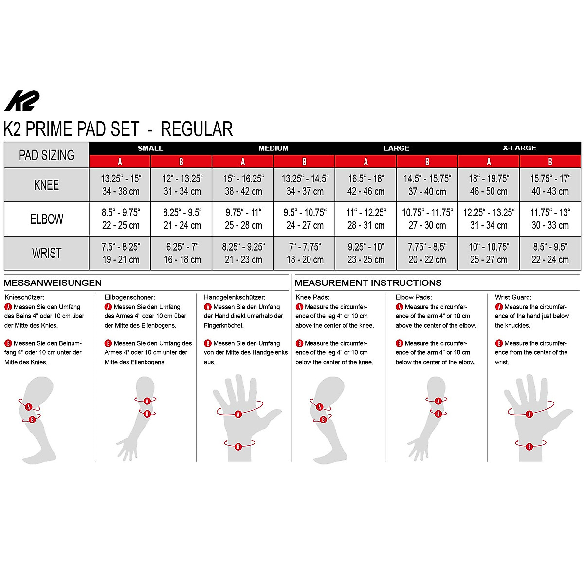 K2 Skate Prime Pad Set,Black_Red,Medium,30E1412.1.1.L