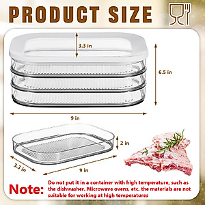 Tioncy 2 Pcs Deli Meat Container Fridge Bacon Container for Refrigerator Stackable Food Storage Boxes with Lid for Deli, Lunch Meat, Cheese and Meal