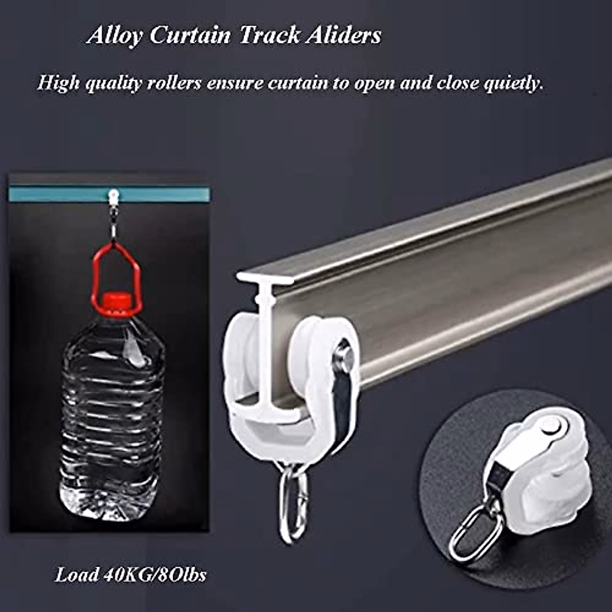 Shower Curtain Track Living Room Double Rods Curtain Track, Flexible Curved RV Bendable Track System Ceiling Or Wall Mount Bendable Curtain Rail For Living Room Bedroom Ceiling Track Set (Color : Wal