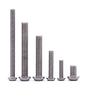 M5-0.8 x 10mm Button Head Socket Cap Screws 304 Stainless Steel 18-8 Hex Socket Cap Screws, Allen Hex Drive, Full Thread, Coarse Thread UNC, 100 PCS