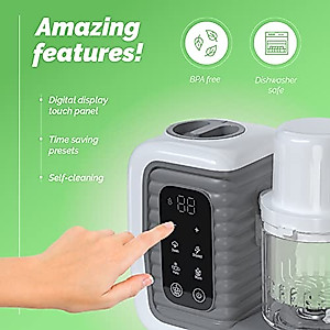 Children of Design 8 in 1 Smart Baby Food Maker & Processor, Steamer, Blender, Cooker, Masher, Puree, Formula & Bottle Warmer Prep System