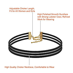 PAXCOO 50Pcs Black Choker Necklaces Set for Teen Girls and Women