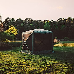 Gazelle Tents™, G5 5-Sided Portable Gazebo, Easy Pop-Up Hub Screen Tent, Waterproof, UV Resistant, 4-Person & Table, Alpine Green, 85" x 115" x 106", GK909 Includes FREE 3 pack of wind panels