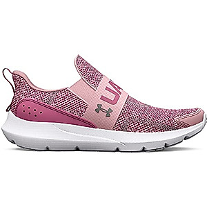 Under Armour Girl's Little Kid Pre School Surge 2 Slip On, (600) Prime Pink/Flamingo/Metallic Silver, 2
