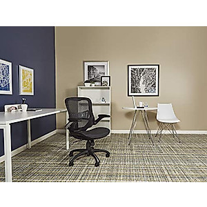 Office Star Riley Ventilated Manager's Office Desk Chair with Breathable Mesh Seat and Back, Black Base with Black