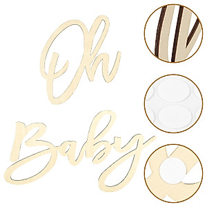 Oh Baby Wooden Sign for Backdrop, Unfinished Baby Shower Sign Banner for 1st Birthday Back Drop, Boy/Girl Gender Reveal, Baby Party Announcements Event Decor