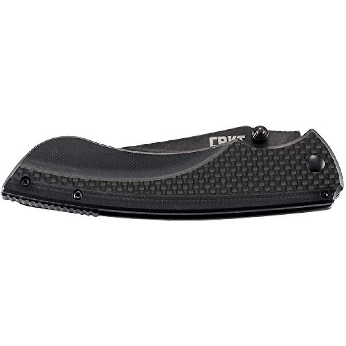 CRKT Burnout EDC Folding Pocket Knife: Everyday Carry Folder with Frame Lock, Drop Point Blade, Black Stonewash Finish, Thumbstud, Assisted Opening, Carbon Fiber and G10 Handle 4123K