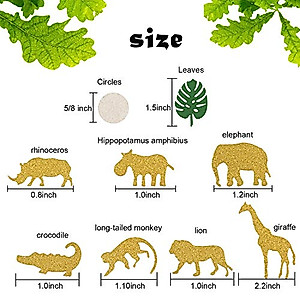 200 Pieces Safari Confetti Baby Shower Jungle Animal Confetti Table Confetti Gold Glitter Zoo Animal Shape Glitter Confetti for Baby Shower Birthday Party Supplies and Decorations