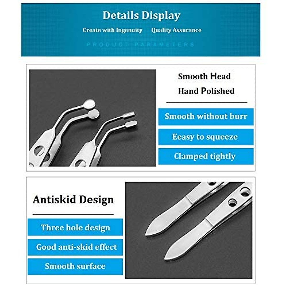 FUNORNAM Meibomian Gland Expressor Professional Prevent Excessive Force Eyelid Massage Forceps for MG Issue Dry Eyes, Premium Stainless Steel (Round)