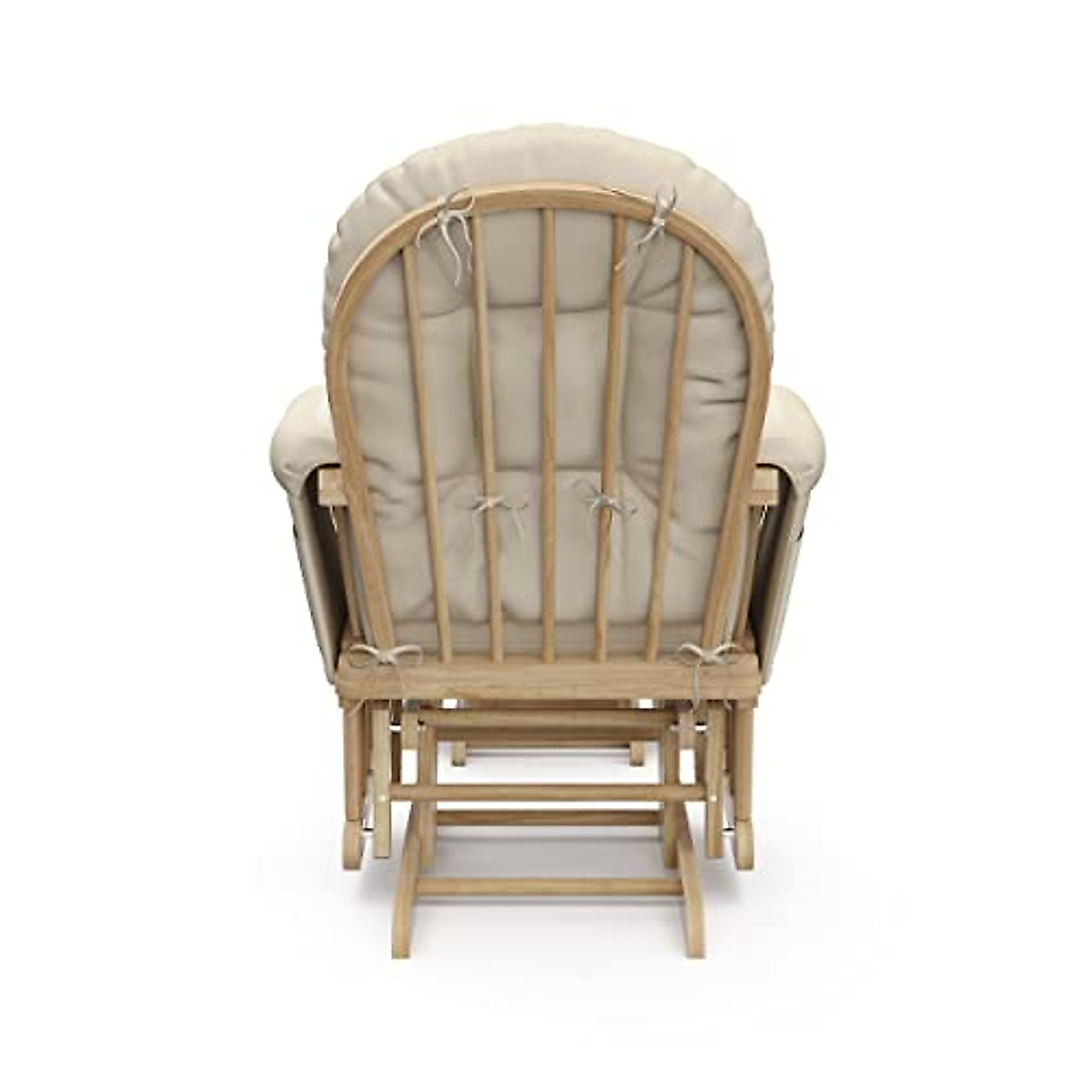 Storkcraft Premium Hoop Glider and Ottoman (Natural/Beige) – Padded Cushions with Storage Pocket, Smooth Rocking Motion, Easy to Assemble, Solid Hardwood Base