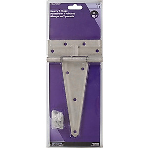 Hardware Essentials 851829 Heavy Duty T-Hinges Galvanized 8"