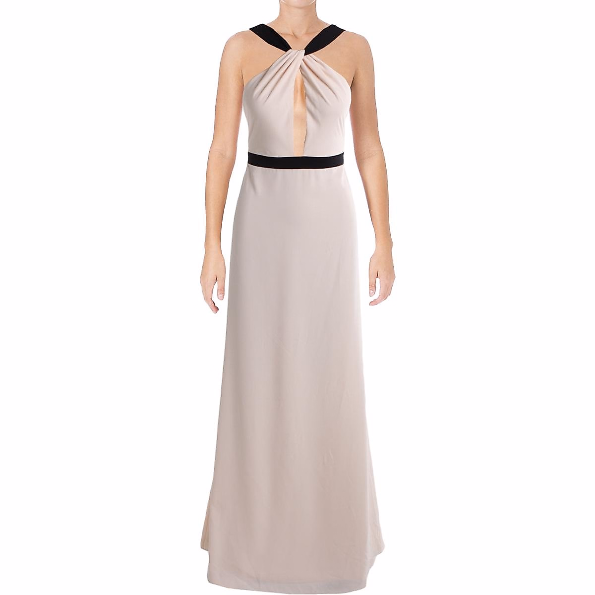 Jill Jill Stuart Women's Halter Gown, Powder/Black, 0