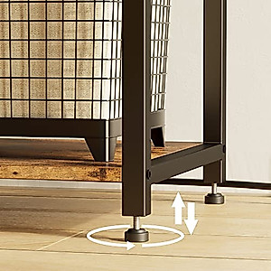 IRONCK Bakers Rack, Microwave Stand with Power Outlet, Industrial Coffee Bar with Wire Drawer for Kitchen, Living Room Easy Assembly and Save Space Vintage Brown