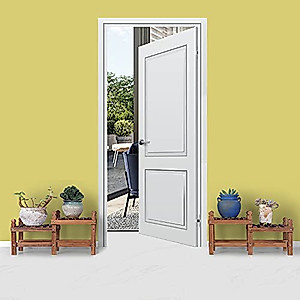 Jotboom Outdoor Indoor Plant Stand,4 Tiers Plant Bench Indoor Window Plant Stand,Wood Long Plant Shelves for Multiple Plants in Windowsill Patio Balcony (11.8~44'')