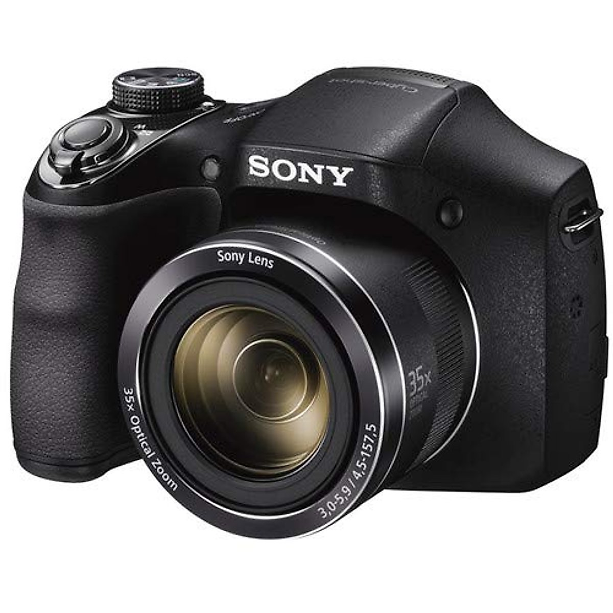 Sony Cyber-Shot DSC-H300 Digital Camera (Black) (DSCH300/B) + 64GB Memory Card + Card Reader + Corel Photo Software + Case + Flex Tripod + 4xAA Batteries + Memory Wallet + Cleaning Kit (Renewed)