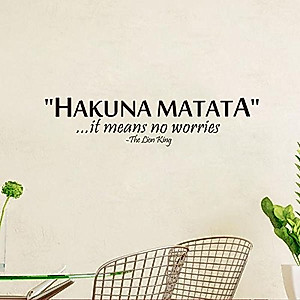 Removable Vinyl Quotes Saying Hakuna Matata…Its Means No Worries, The Lion King Wall Stickers Murals, Home Décor, Offices Decor, Kids Rooms Decals for Children Rooms