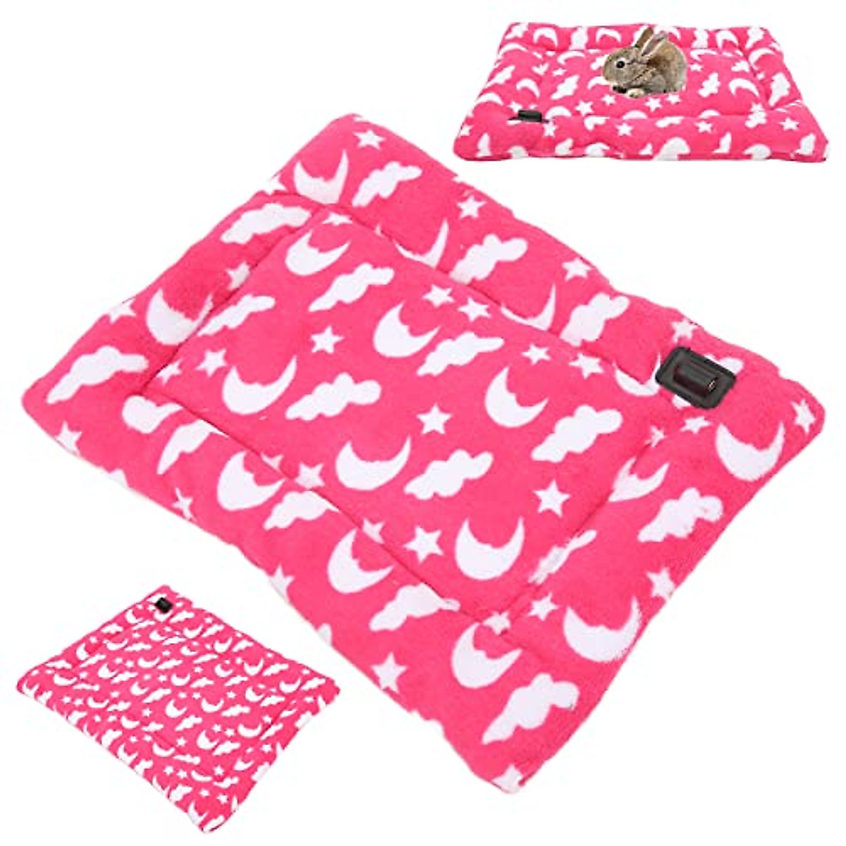 USB Heated Pet Mat,Washable Pet Heating Pad, Flannel Electric Heating Pad, Indoor Warming Mat, Dog Heating Pad, Electric Pads Pet Supplies for Small Dog Cat (25 * 35 A)