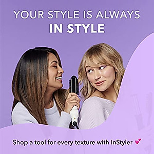 InStyler Max 1.25" Purple 2-Way Professional Rotating Iron with Sectioning Comb - Heated Tourmaline Ceramic Barrel Straightens Without Creasing for Blowout Styling - For All Hair Types