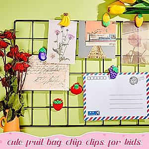 12 Pieces Fruit Kitchen Clips Plastic Bread Bag Clips Cute Chip Clips Funny Bag Clips Food Storage Bag Sealer Clips for Chips, Snacks, Food Storage, 12 Styles