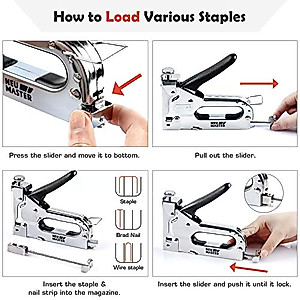 Staple Gun NEU MASTER, 3 in 1 Heavy Duty Staple Gun with Stapler Remover and 2000Pcs Staples, Manual Staple Gun for Upholstery, Fixing Material, Decoration, Carpentry, Furniture