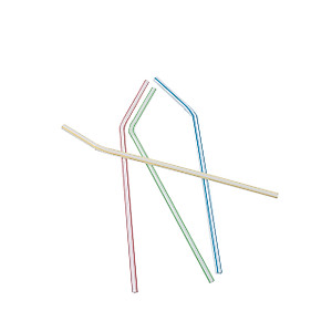 Items 4U! 125 Flex Straws, Stripe, Assorted Colors
