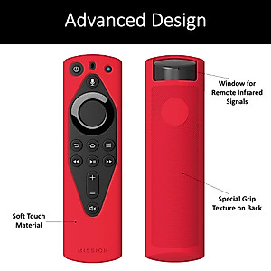 Mission Remote Case for The All-New Fire TV Voice Remote (2018 Version for Fire TV Stick 4K and Fire TV Cube) (Candy Red)