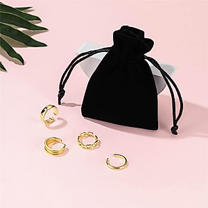 PWUEITR 4Pcs/1Set Adjustable Gold Silver Toe Rings for Women Knuckle Tail Ring Simple Summer Beach Open Toe Rings Set Foot Jewelry,gold