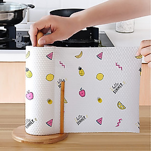 Bamboo Paper Towel Holder Natural Bamboo Wood Countertop Vertical Tissue Holder Rack Kitchen Paper Hanger Rack Countertop Wooden Paper Roll Holder for Kitchen Bedroom Living Room Home Decoration