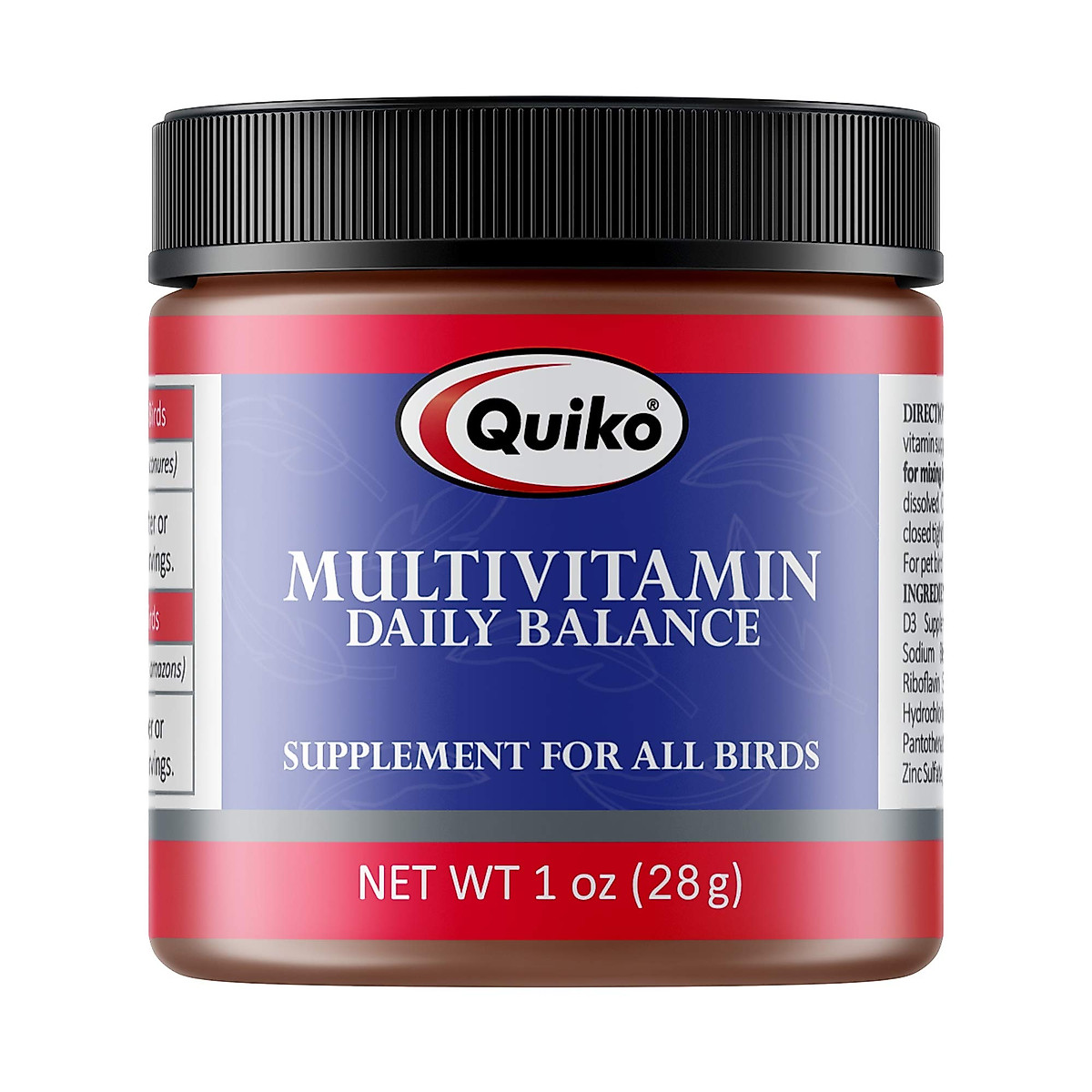 Quiko Multivitamin Daily Balance Vitamin & Mineral Supplement for All Pet Birds, 1.0 Ounce