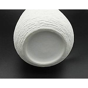 10 inch White Ceramic Vase for Flowers, Textured Modern Vase, Large Floral Vase, Minimalist Vase, Porcelain Flower Vase Home Décor, Elegant Bouquet Holder,Geometric Pattern Vases