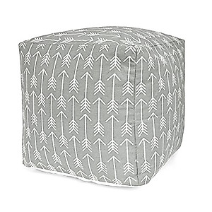 Urban Lifestyle Arrow Square Pouf Ottoman, Gray