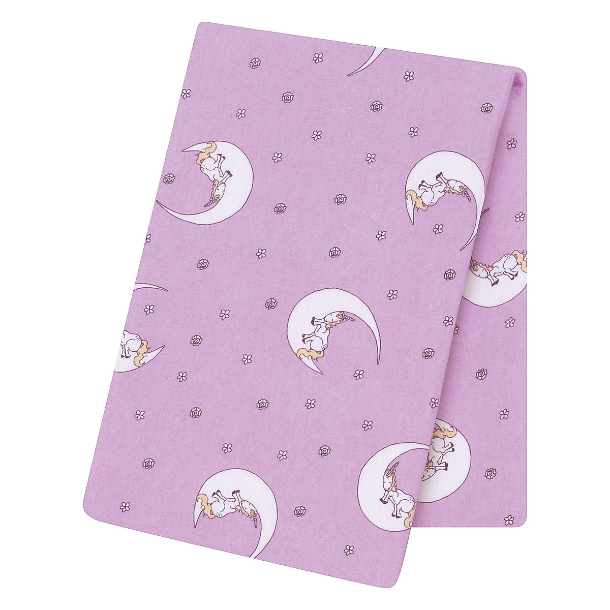 Trend Lab Unicorn Moon Jumbo Deluxe Flannel Swaddle Blanket - Unicorn Moon Scatter Print, Purple, Yellow and White, 48 in x 48 in
